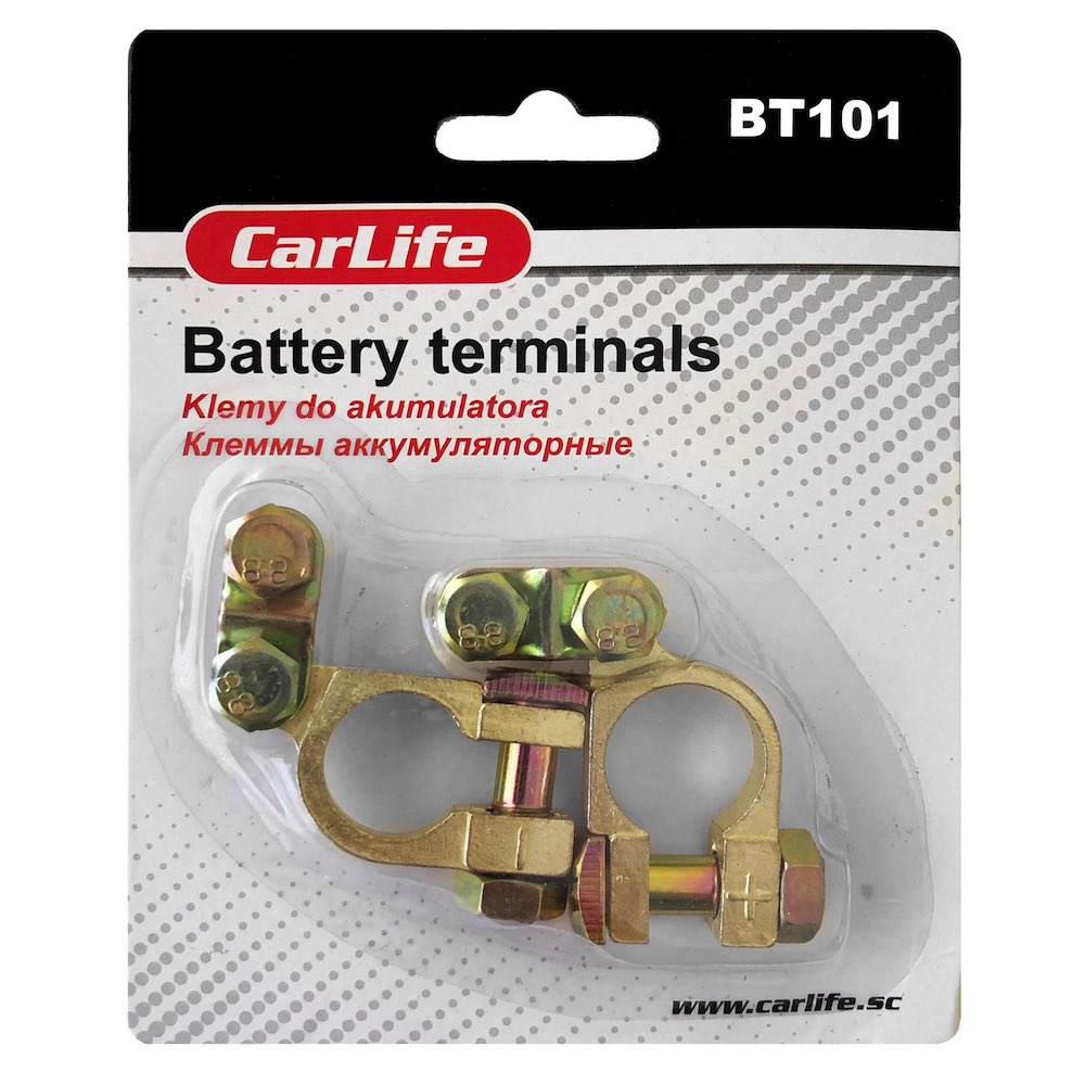 Клеммы CarLife BT101 цинковые легковые купить