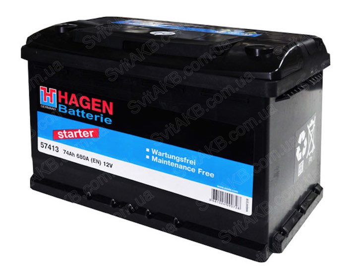 Аккумулятор Hagen 74Ah Starter 57413 купить АКБ